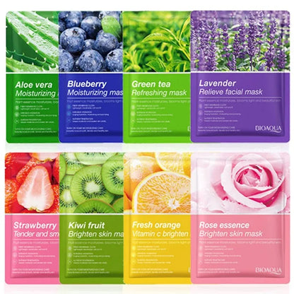 8pcs Natural Plant Face Mask Beauty Skincare Facial Masks Moisturizing ...